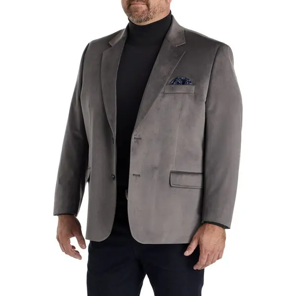 OAK HILL BY DXL Big & Tall Velvet Sport Coat