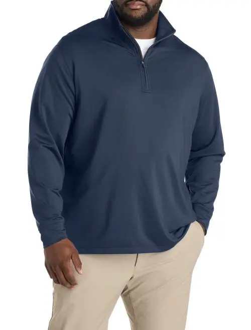 Vineyard Vines Big & Tall Clubhouse Performance Quarter-zip Pullover - Blue Blazer