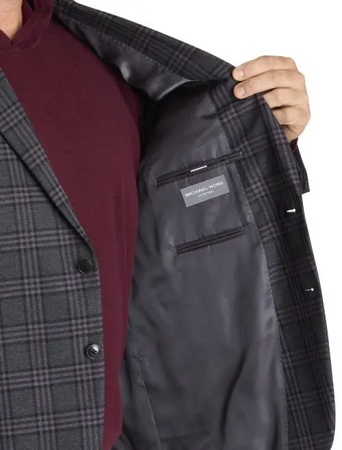 Michael Kors Glen Plaid Sport Coat - Charcoal
