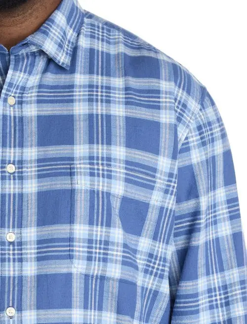 Vineyard Vines Big & Tall Miacomet Plaid Island Sport Shirt - Moonshine