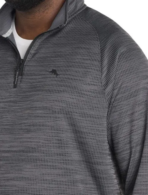 Tommy Bahama Big & Tall Palm Pro 1/4-zip Pullover - Black