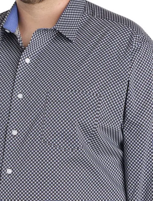SYNRGY BY DXL Big & Tall Star Patterned Performance Dress Shirt