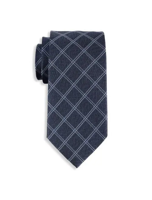 Michael Kors Big & Tall Yarrow Grid Patterned Neck Tie - Navy
