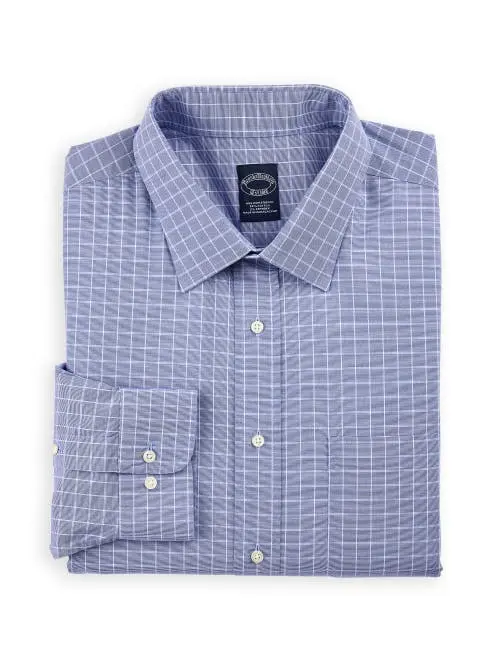 Brooks Brothers Big & Tall Non-iron Windowpane Dress Shirt