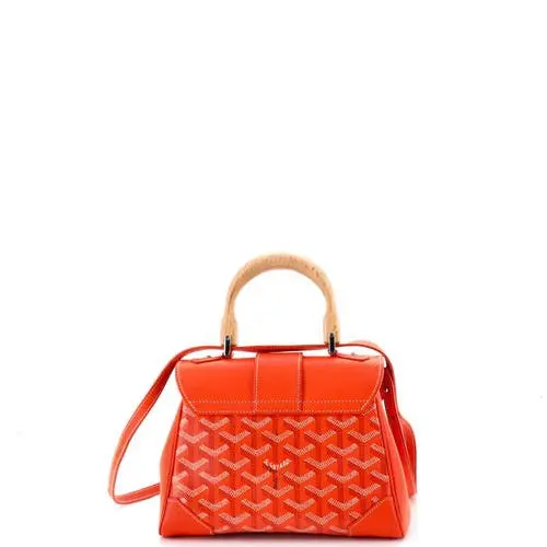 Goyard Saigon Top Handle Bag Coated Canvas With Leather Mini