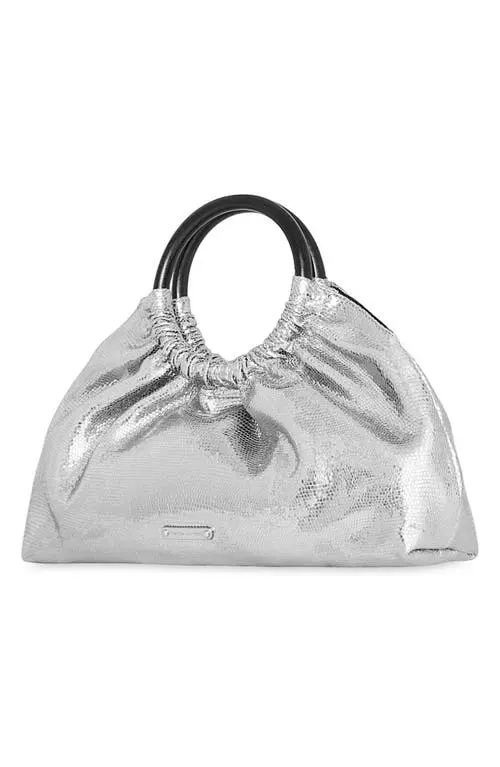 Rebecca Minkoff Mini Madeleine Metallic Leather Top Handle Bag