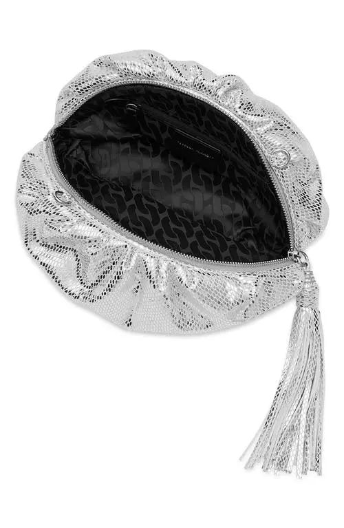 Rebecca Minkoff Small Ruched Metallic Clutch - Silver