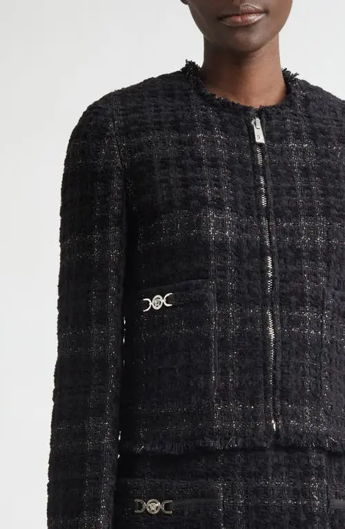 Versace Medusa '95 Metallic Tweed Jacket - Black