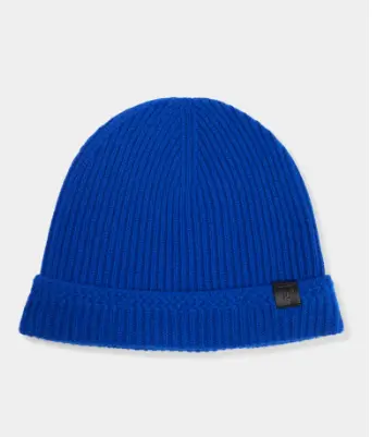 TOM FORD BOUTIQUE Ribbed Cashmere Tf-tab Beanie Hat - Electric B