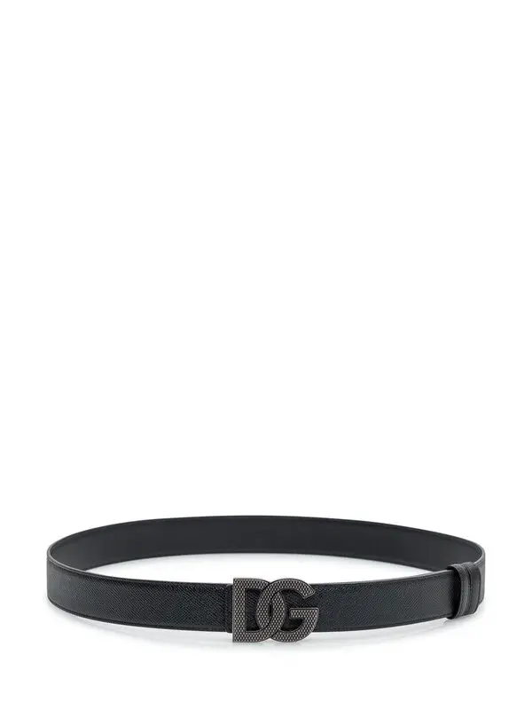 Dolce & Gabbana Logata Leather Belt - Black