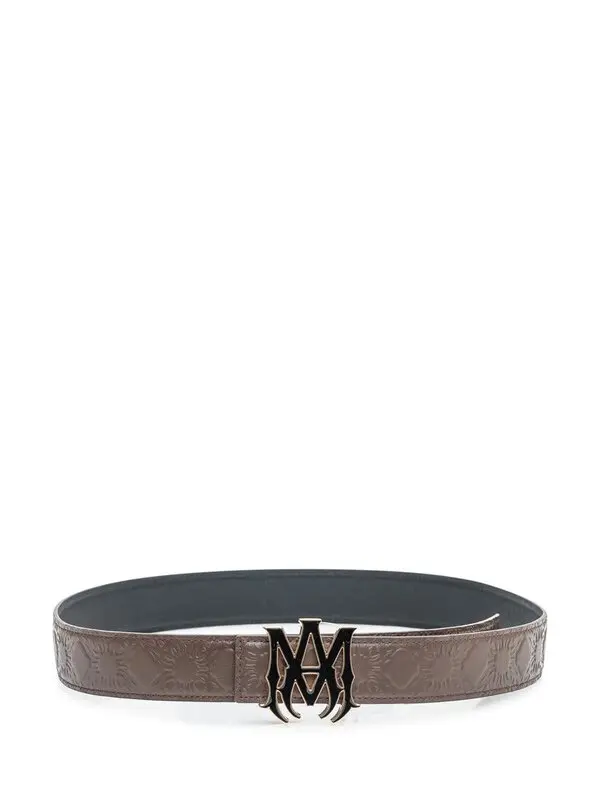 Amiri Carved Logo Leather Belt - Brown
