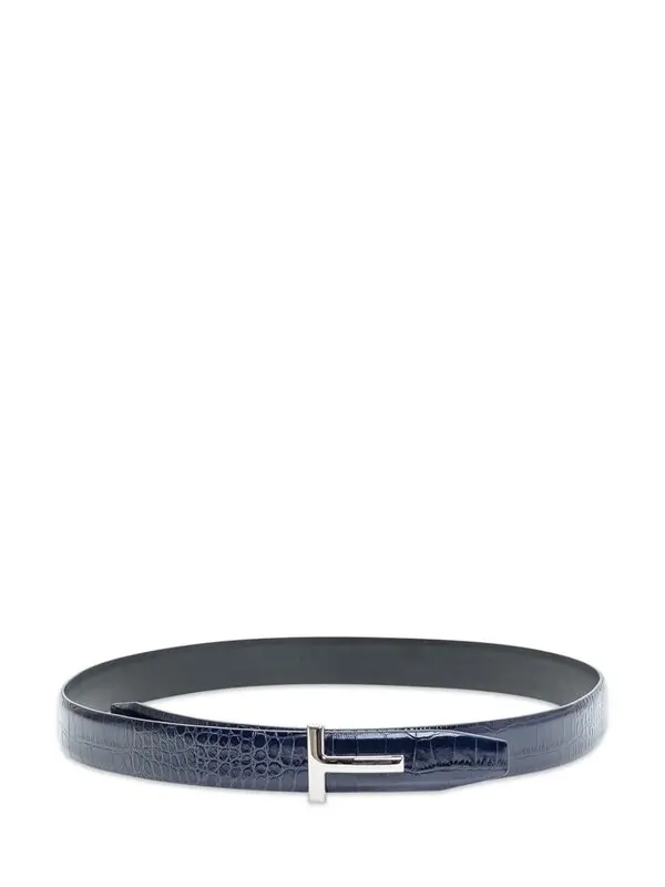 TOM FORD 30mm Leather Belt - Blue