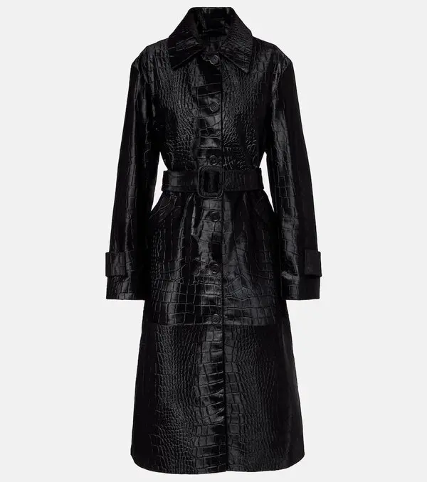 JOSEPH Auger Croc-effect Calf Hair Coat