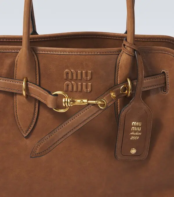 Miu Miu Aventure Leather Tote Bag