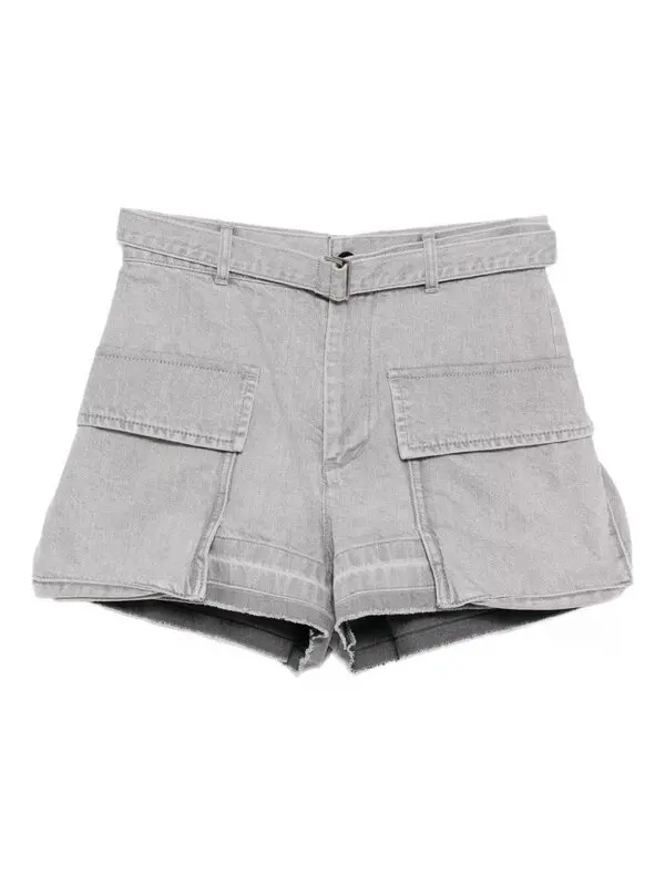 Sacai Belted Denim Cargo Shorts