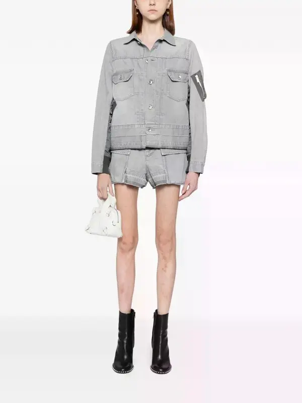 Sacai Belted Denim Cargo Shorts