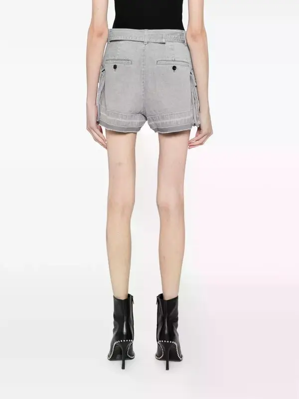 Sacai Belted Denim Cargo Shorts