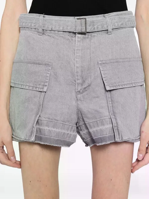 Sacai Belted Denim Cargo Shorts