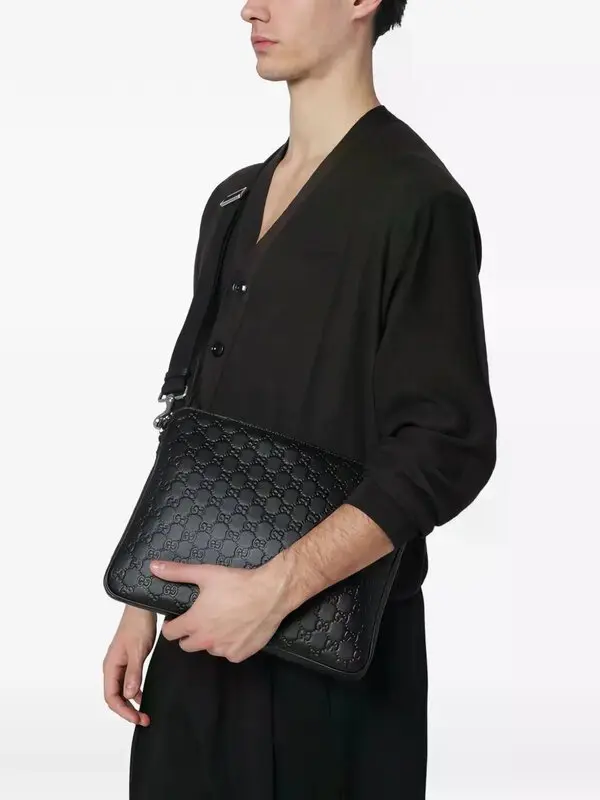 Gucci Medium Gg-emblem Crossbody Bag - Black