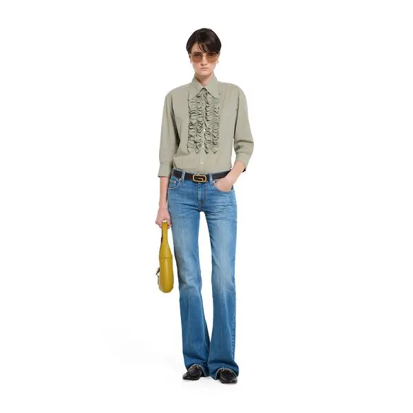 Gucci Flared Stretch Cotton Denim Pants