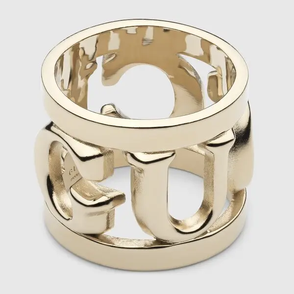 Gucci Logo Carré Ring - Gold