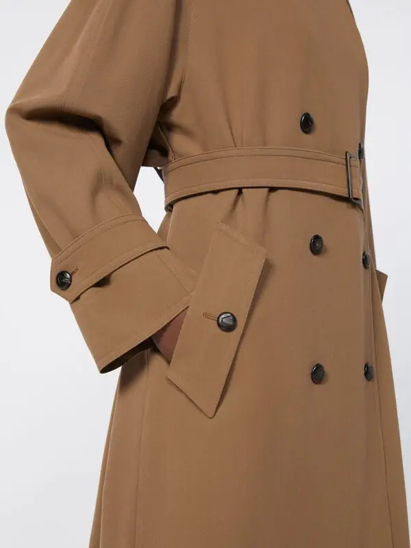 Max Mara Water-repellent Wool Gabardine Trench Coat - Brown