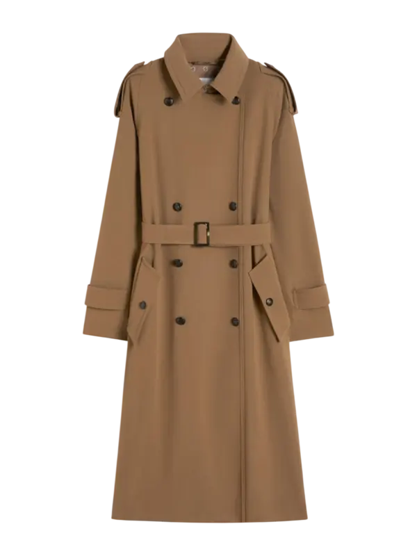 Max Mara Water-repellent Wool Gabardine Trench Coat