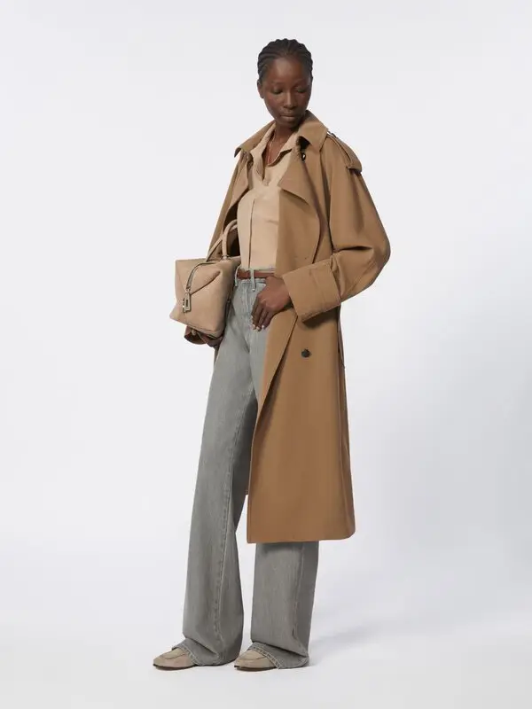 Max Mara Water-repellent Wool Gabardine Trench Coat