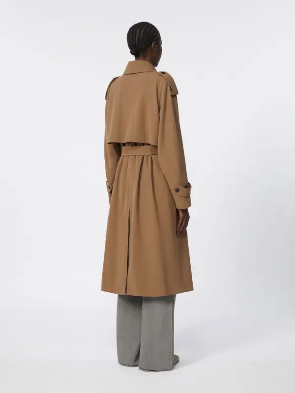 Max Mara Water-repellent Wool Gabardine Trench Coat