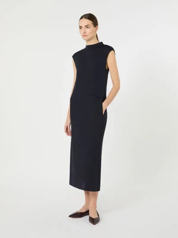 Max Mara Scuba Jersey Sheath Midi Dress