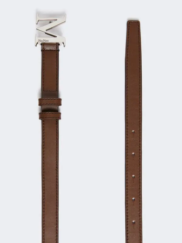 Max Mara Natural Leather Monogram Belt