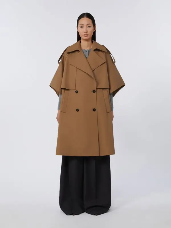 Max Mara Water-repellent Gabardine Midi Cloak - Colonial