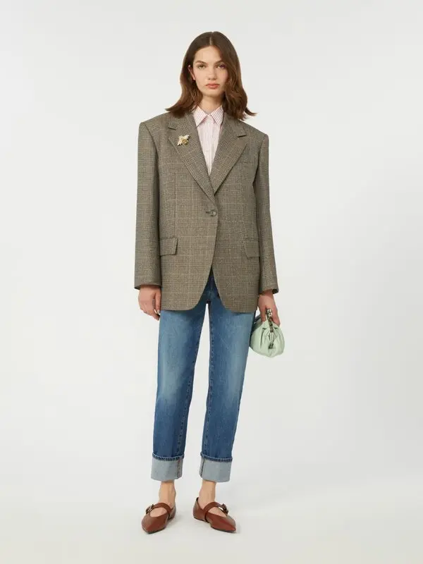 Max Mara Glen Plaid Wool Blazer