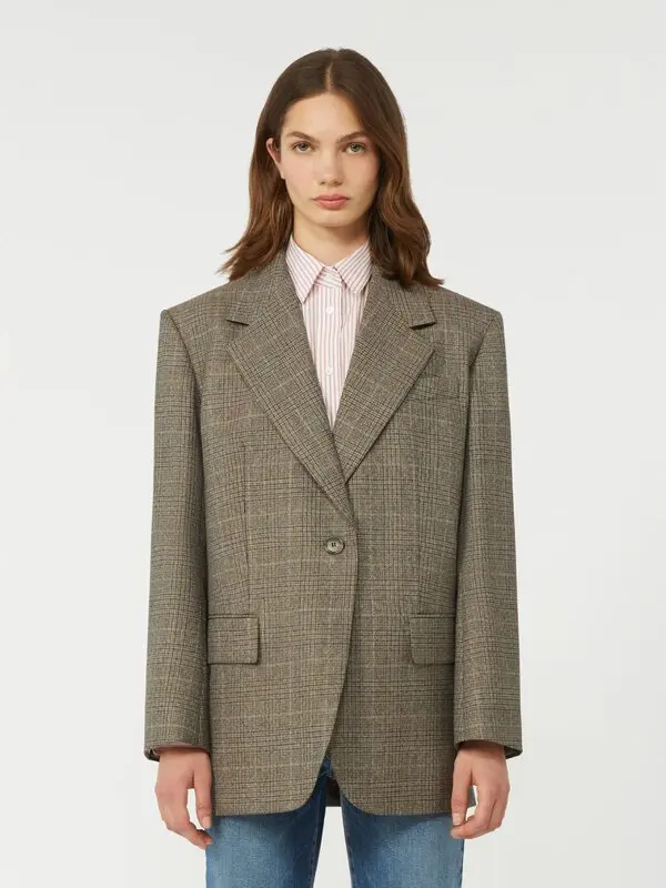Max Mara Glen Plaid Wool Blazer