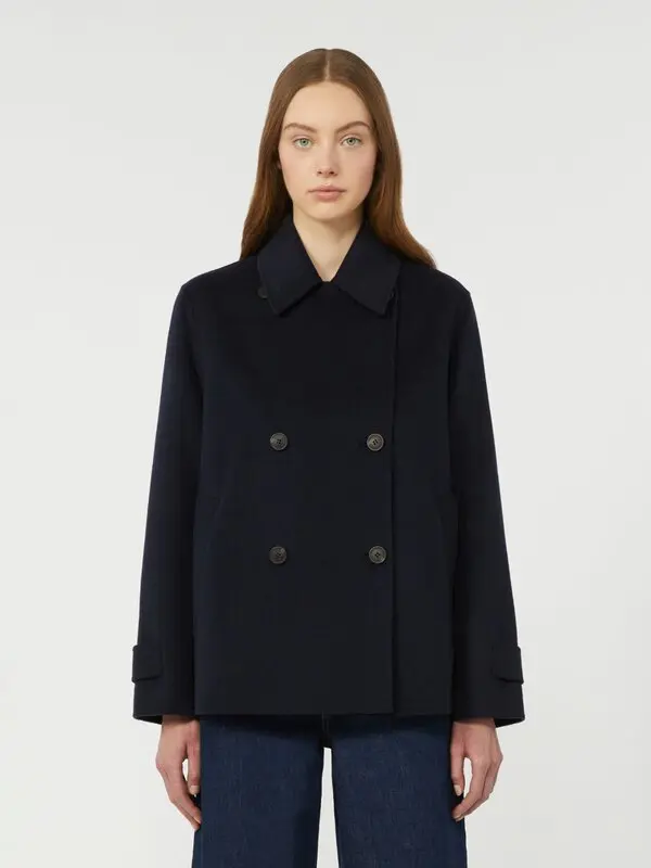Max Mara Double-breasted Wool-blend Pea Coat - Navy