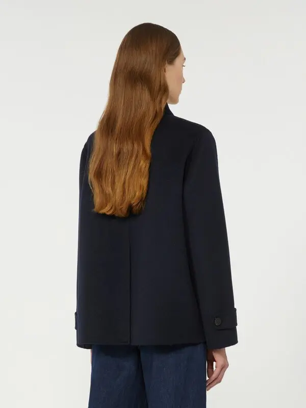 Max Mara Double-breasted Wool-blend Pea Coat - Navy