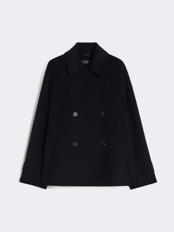 Max Mara Double-breasted Wool-blend Pea Coat - Navy
