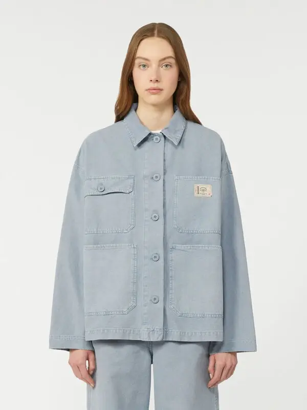 Max Mara Cotton Canvas Workwear Jacket - Light Blue