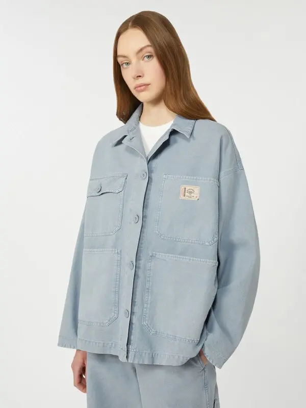 Max Mara Cotton Canvas Workwear Jacket - Light Blue