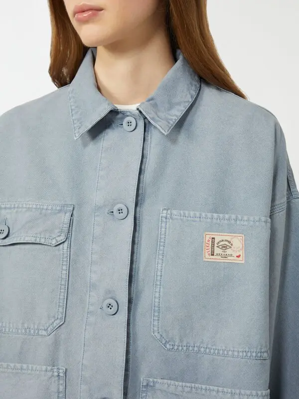 Max Mara Cotton Canvas Workwear Jacket - Light Blue