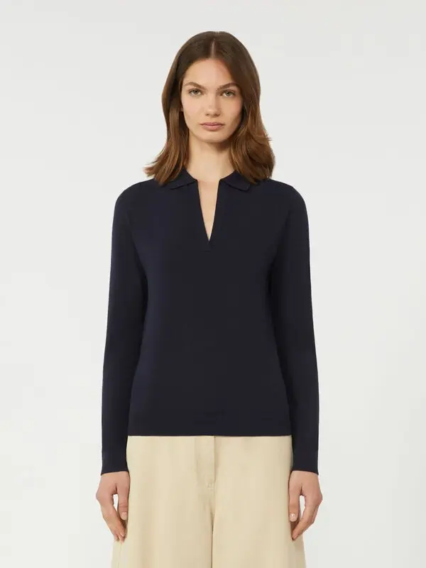 Max Mara Viscose Polo-neck Sweater