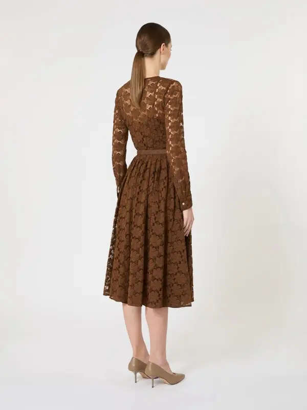 Max Mara Lace Tulle Midi Dress