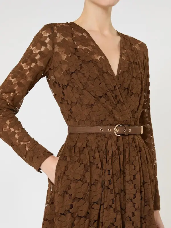 Max Mara Lace Tulle Midi Dress
