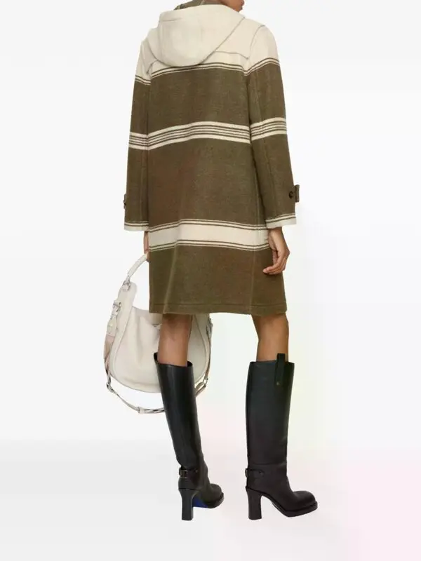 Burberry Striped Wool-blend Duffle Coat