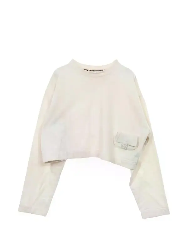 Fendi Cotton Crew Neck Pocket Sweatshirt - Neutrals