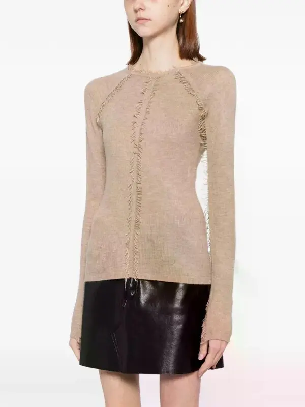 CUDDLEUP Cashmere Crewneck Top - Brown