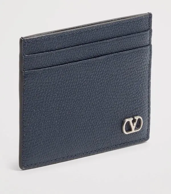 Valentino Garavani Leather Vlogo Signature Card Holder - Blue