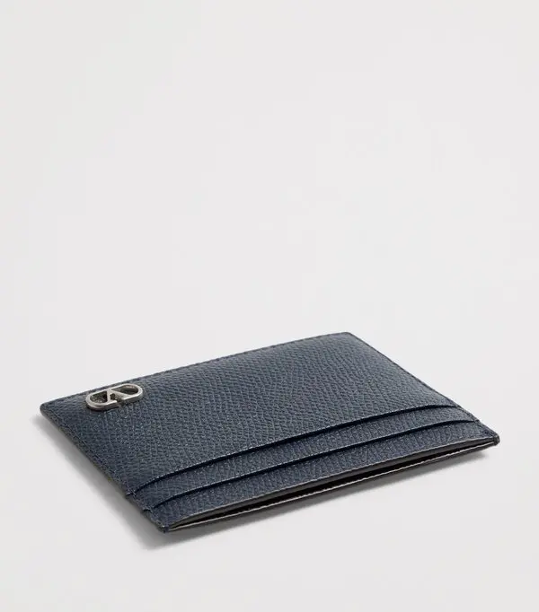 Valentino Garavani Leather Vlogo Signature Card Holder - Blue