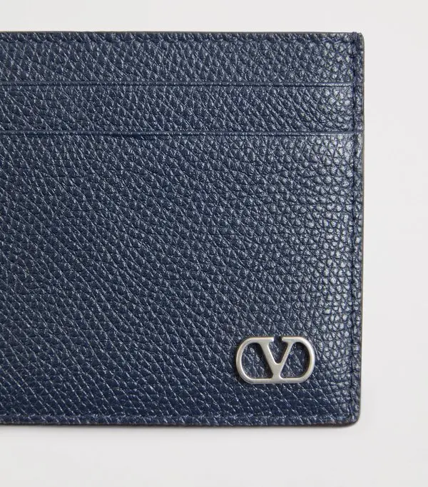 Valentino Garavani Leather Vlogo Signature Card Holder - Blue