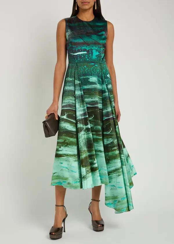 ROKSANDA Tera Printed Silk Midi Dress - Multicoloured 1
